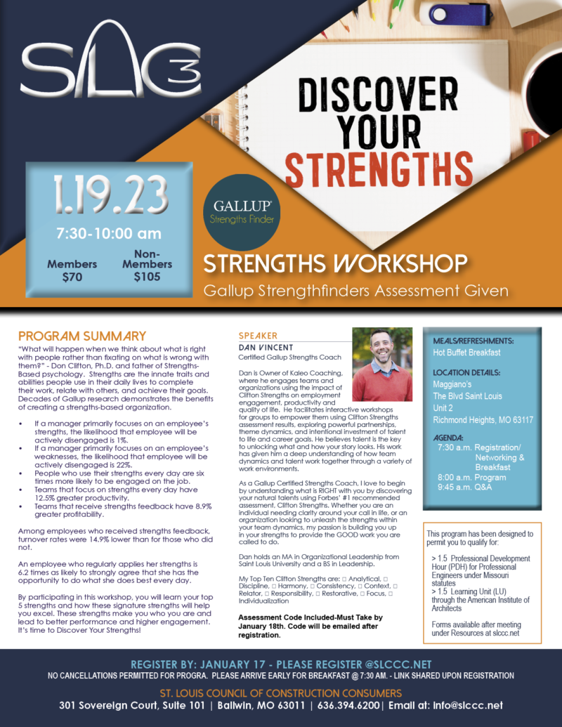 Discover Your Strength’s – CliftonStrength's Workshop - SLC3 -St. Louis Council of Construction ...
