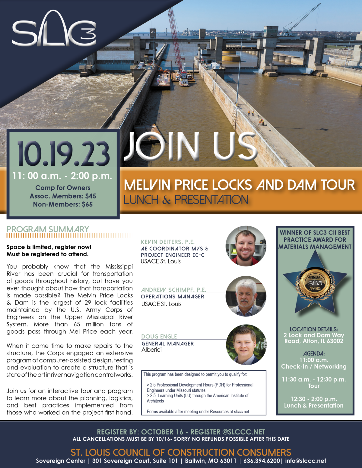 Melvin Price Locks & Dam Project Tour & Lunch Presentation - SLC3 -St ...